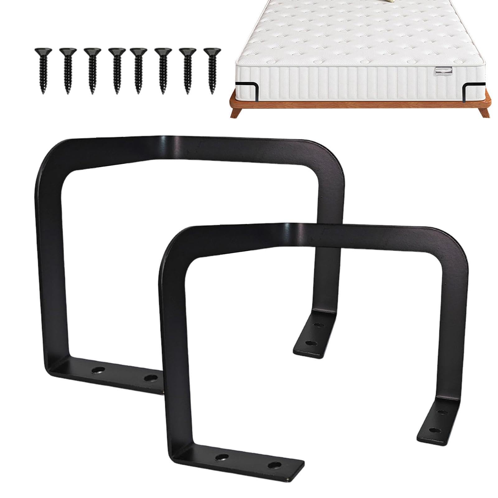 Mattress Stopper - 2 Metal Mattress Holder in Place with 8 Screws | Sturdy Murphy Bed Kit, Strong Anti Slip Mattress Gripper for Bed Frame, Adjustable Beds, Foot of Beds