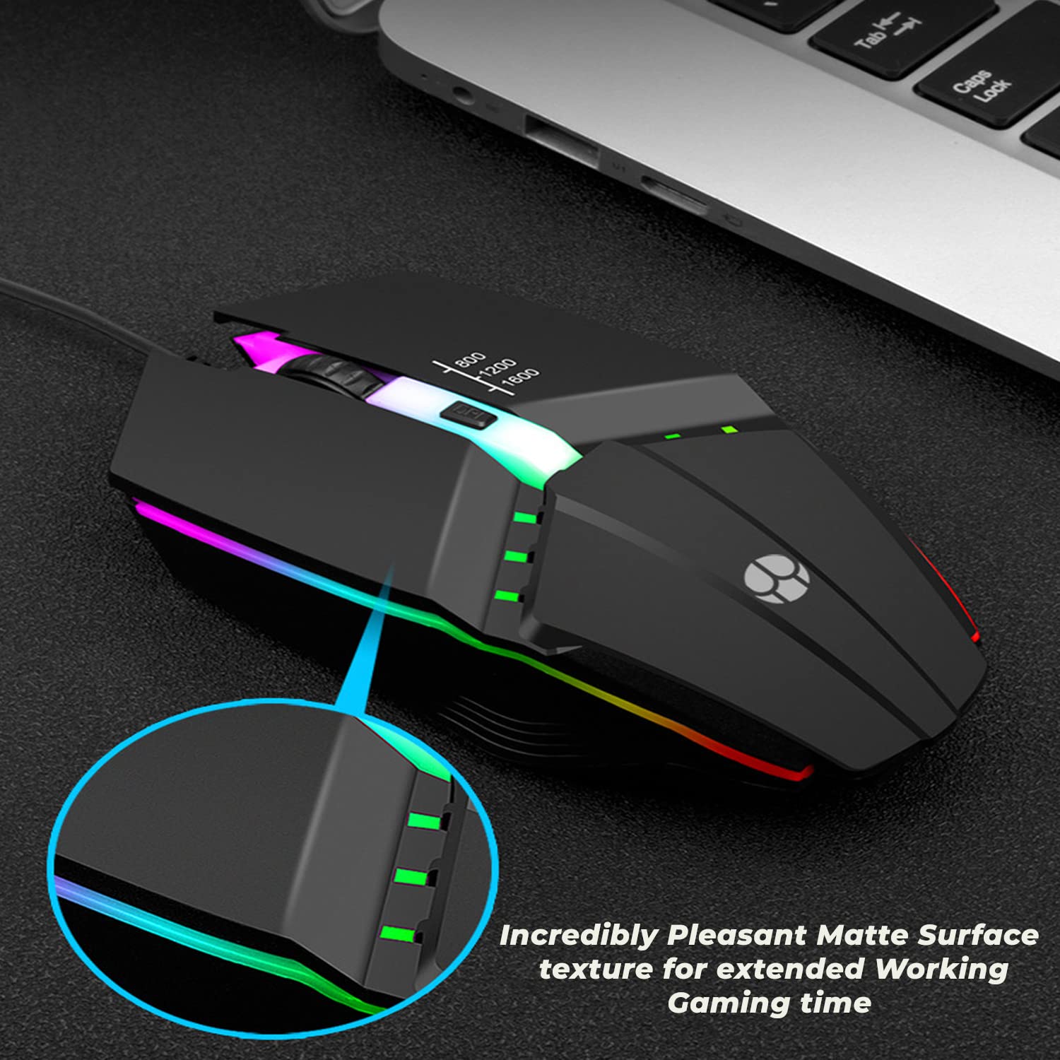 Gaming Mouse - USB Wired LED Large Dragon Gamer mice Rainbow RGB Lightning Effect