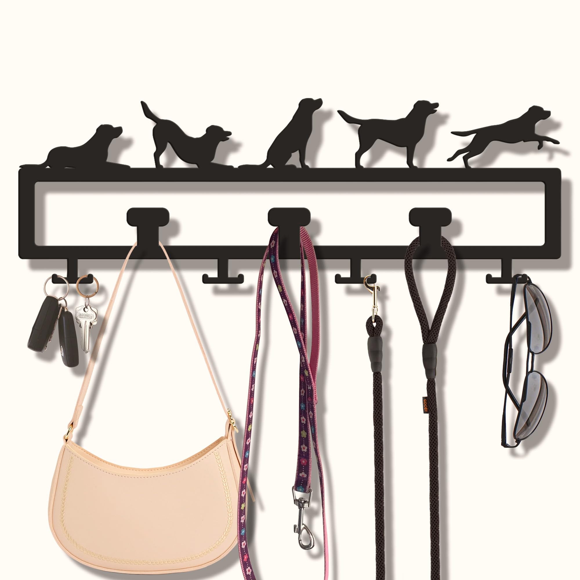 Labrador Retriever Leash Hook, Key Holder Wall Mounted, Dog Accessories Storage, Hat Organizer, Baseball Cap Hanger Rack, Gift for Black Golden Lab Man Mom, Home House Room Kitchen Decor Art sign