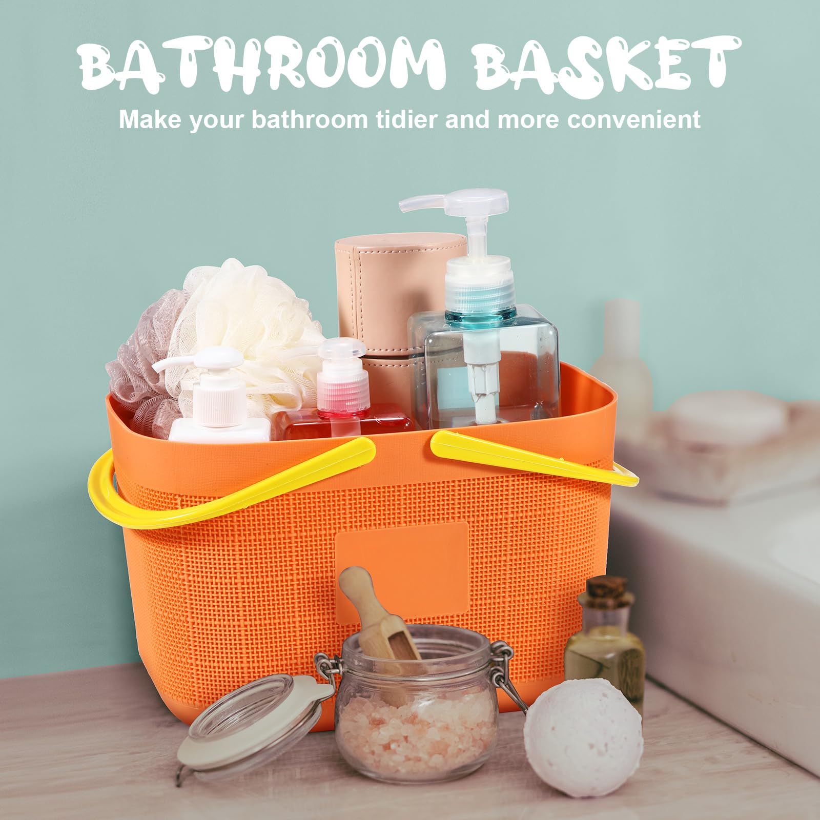 Maxcheck 30 Pcs Plastic Shower Basket with Handles Portable Storage Baskets Shower Caddy Basket Cleaning Caddy Bins Organizer for School Dorm Room Bathroom Camping Home Toy Storage Kitchen Supplies