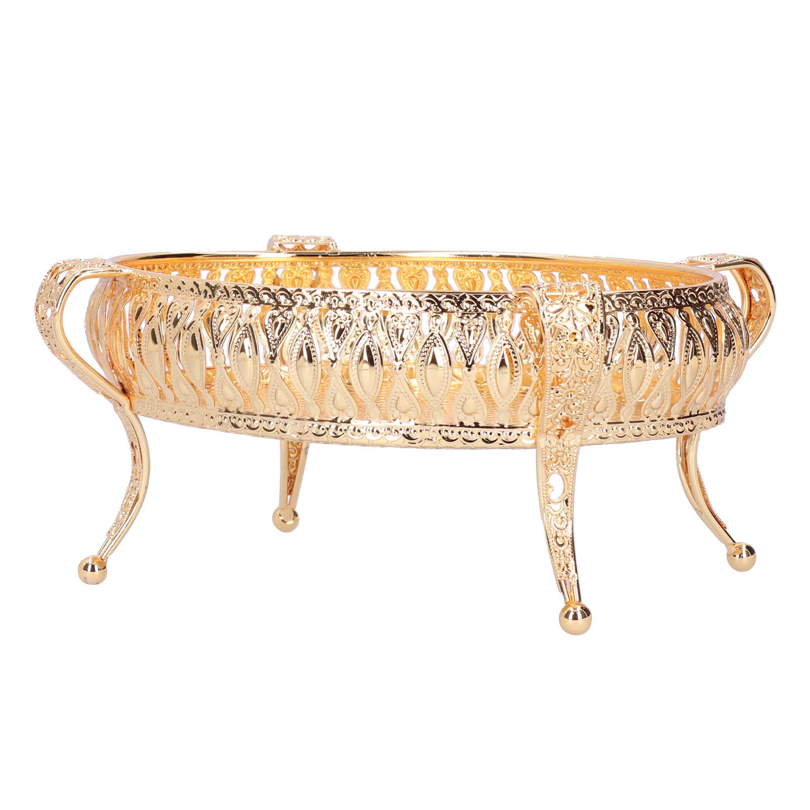 Fruit Tray, Food Dessert Storage Zinc Alloy Tray, Kitchens Food Tray Retro‑Style 8.4x6.4x4.2in for Daily Use Elegant Decorations