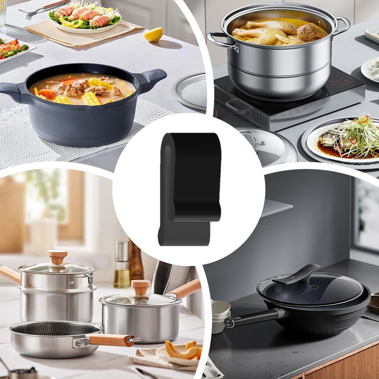 Oven Lid Flexible Bumper Clips, Cookware Protector Clips, Pot Bumper Clips, Pan Clips Protectors, Flexible Cookware Protectors, Heat-Resistant Pot Bumpers, Non-Slip Pan Protectors, Pot Lid Bumper