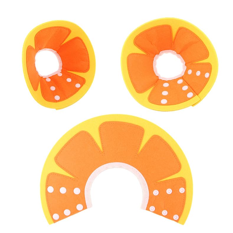 Pet Elizabeth Ring 3 PCS Fruit Series Beauty Ring Bite Ring Cat Neuter Head Cover Scratch Collar for Cats and Dogs (S)