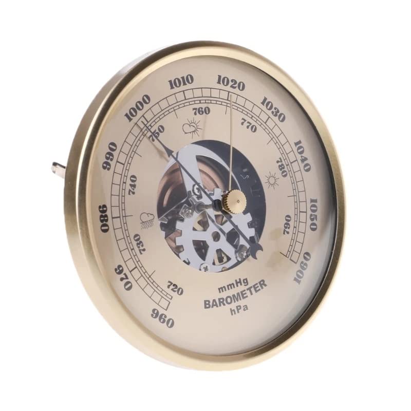 LNYHLXS 108mm Wall Mounted Barometer Perspective Round Dial Air Weather Station mmHg/hPa