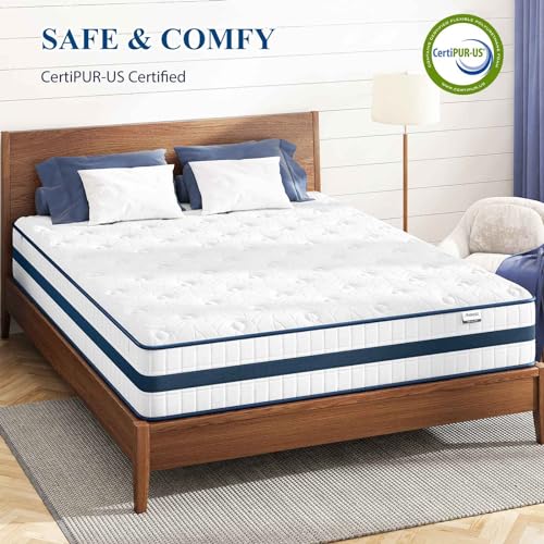 Maxzzz Queen Mattress, 12 Inch Queen Mattress in A Box Pressure Relief & Supportive, with Cooling Memory Foam & Individually Pocket Coils for Motion Isolation Cool Sleep, Luxury Mattress