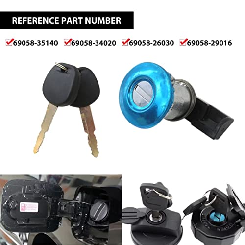 Fuel Door Lock Cylinder W/ 2 Keys Set Replace 69058-34020 for 2000 Toyota Tacoma SR5 Extended Cab Pickup 2-Door