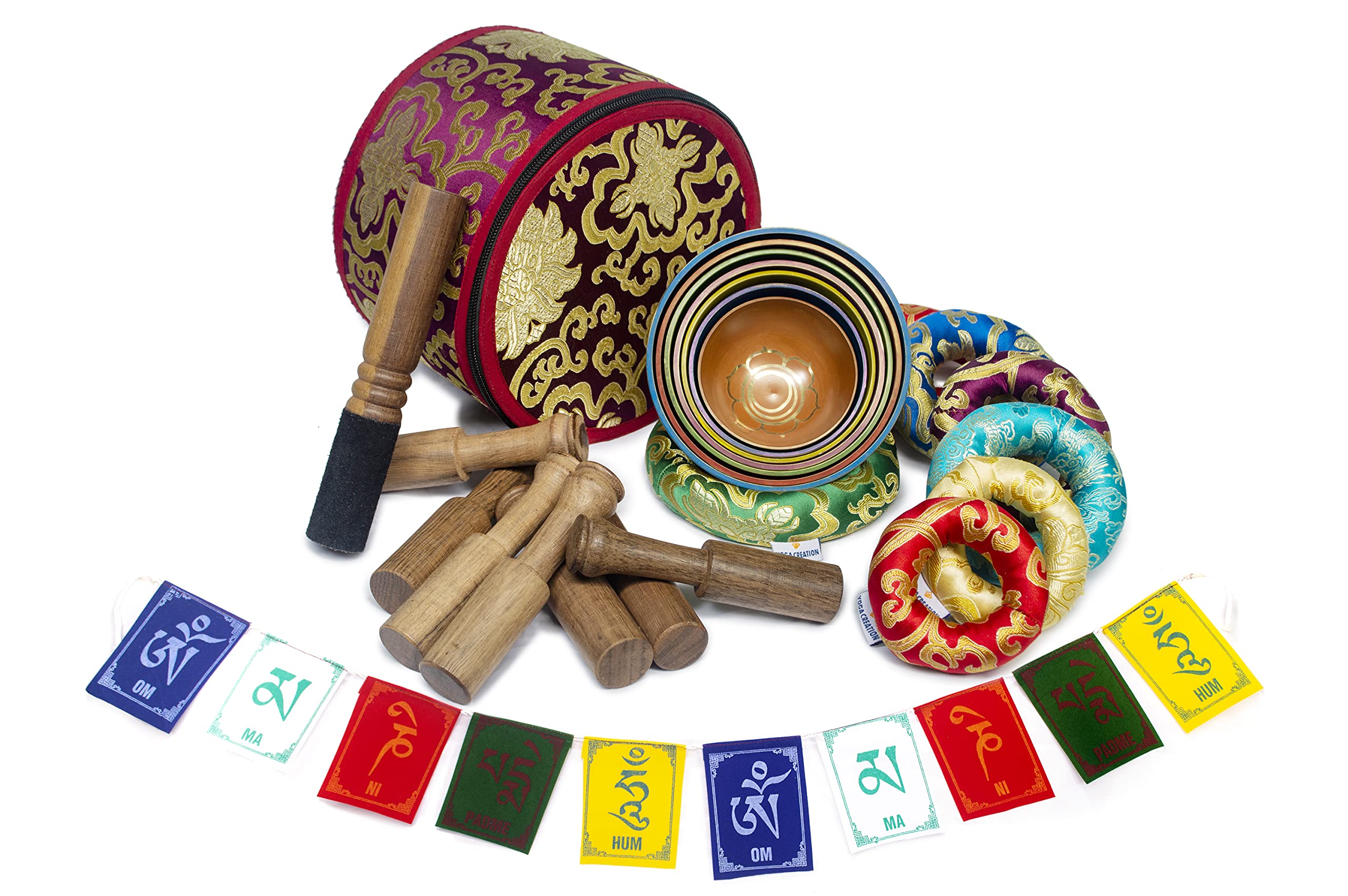ESK Chakra Healing Tibetan Singing Bowl Set of 7 for Meditation- Himalayan Singing bowls, ESK 11