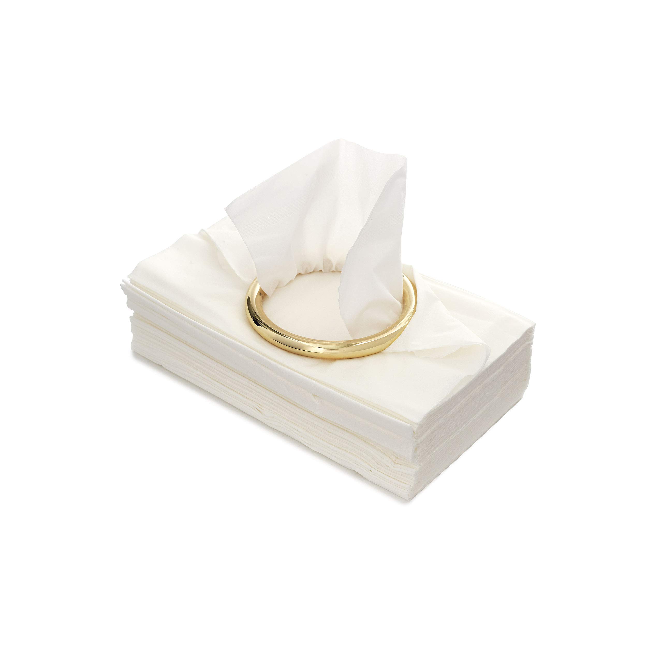 Design Ideas Toro Tissue Ring, 4" Diameter Stainless Steel Tissue Dispenser (Brass)