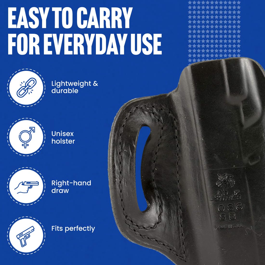 DeSantis Mini Slide Gun Holster, Fits SIG SAUER P365, P365 XL Romeo Zero, P365 XL, P365 SAS, Built from Leather, Pistol Holster with an Adjustable Tension Device, Black, Right Fitment