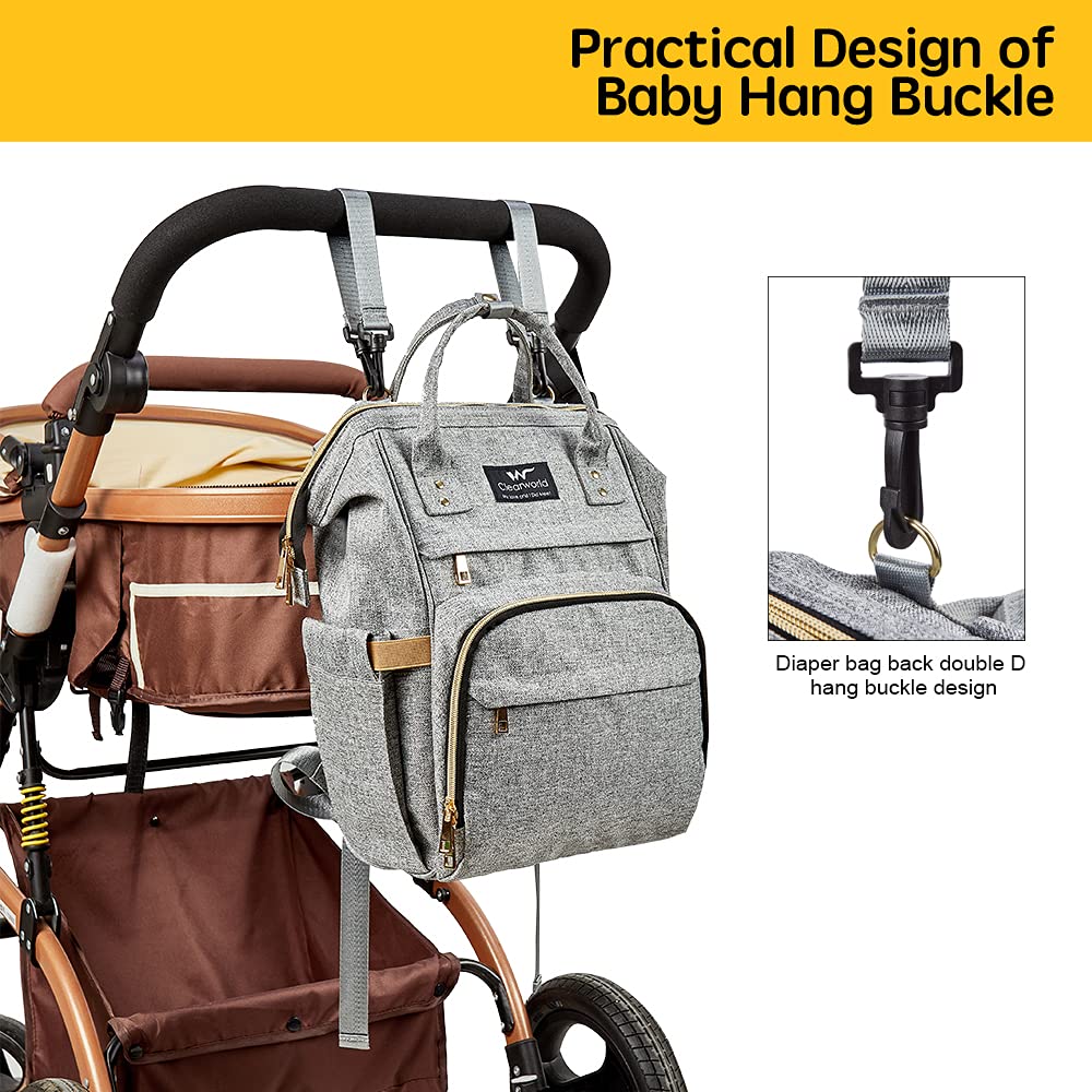 Diaper Bag Backpack, Large Maternity Baby Nappy Changing Bag with Insulated Pockets, Stroller Straps