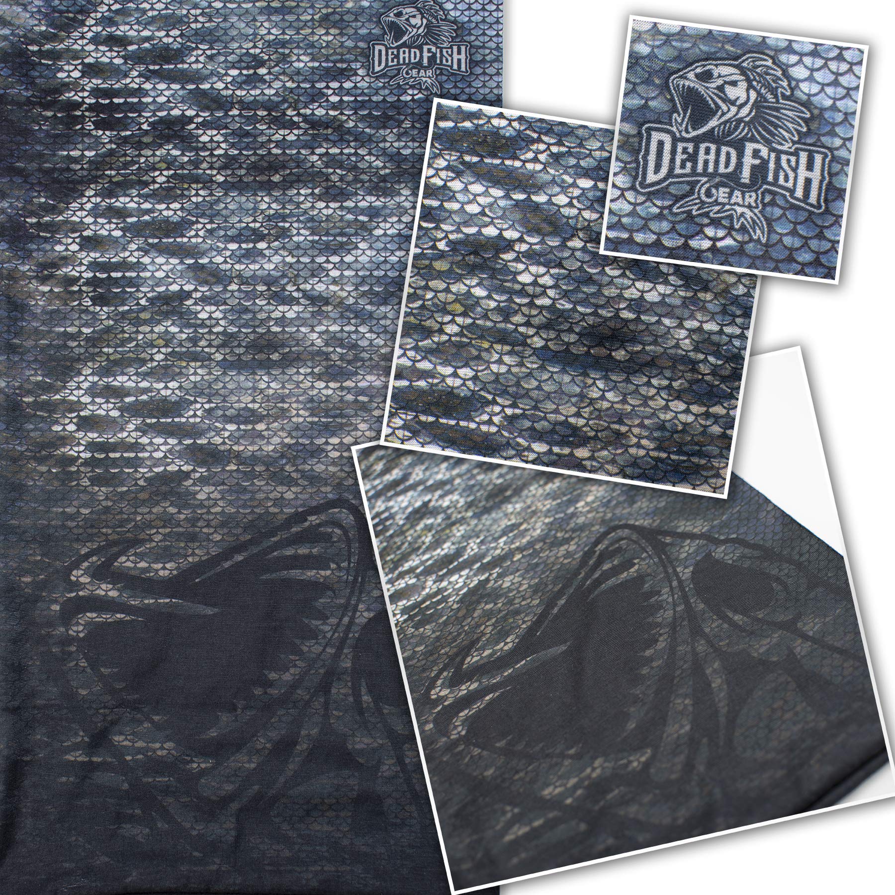 Dead Fish Gear Multifunctional Headwear- Neck Gaiter/Headband/Mask/Bandana/ 12+ Uses