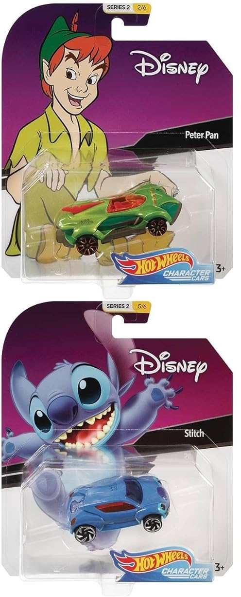 Hot Wheels Disney Character Cars Series 2 Complete Set of 6 Diecast Vehicles Bundle