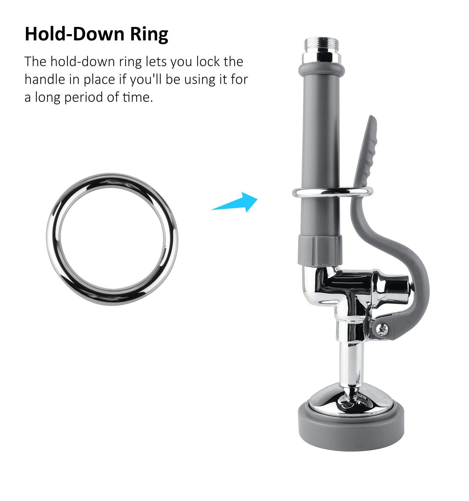 IMLEZON Pre Rinse Sprayer Commercial Sink Faucet Spray Valve Chrome Finished (Grey)