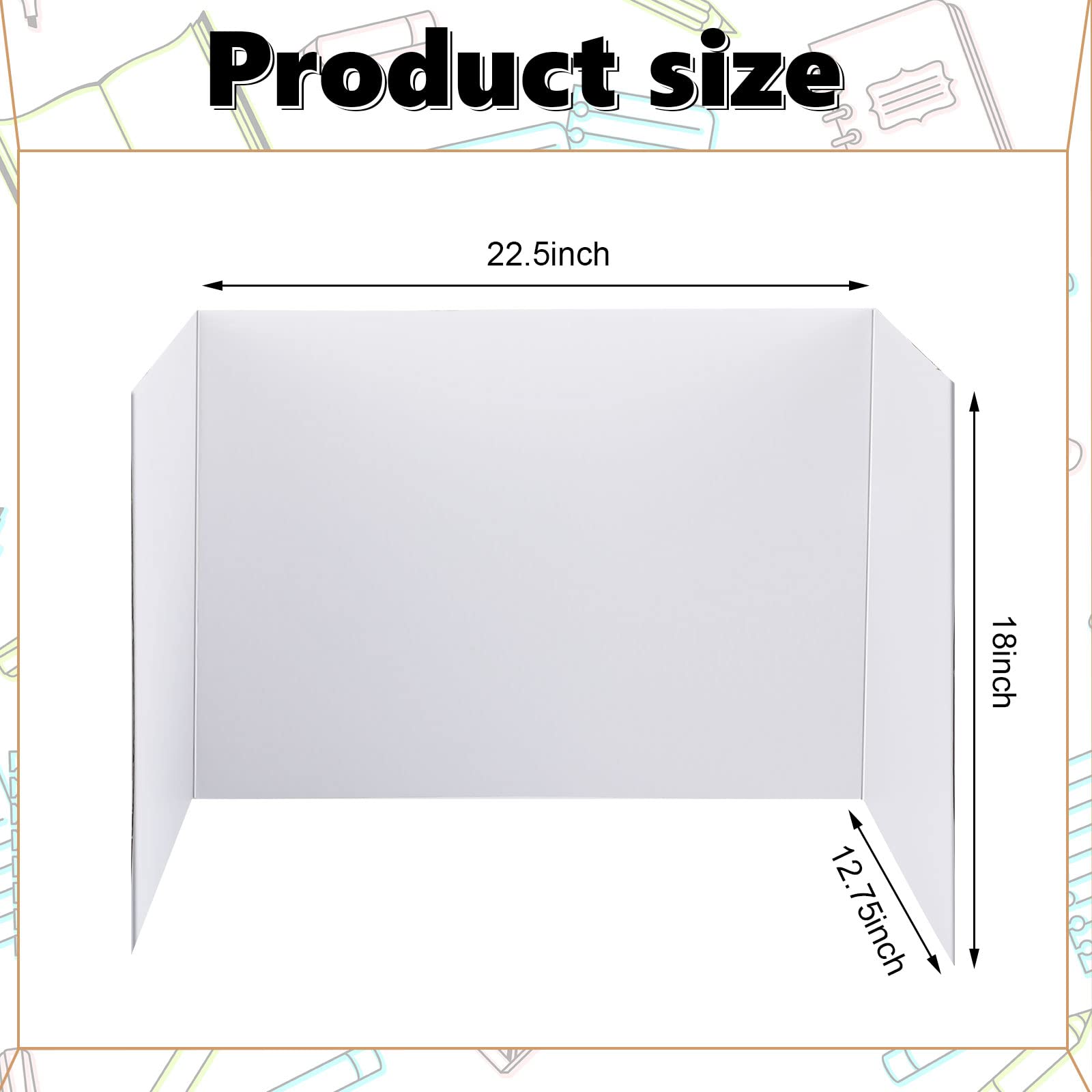 Desk Dividers Privacy Boards for Student Classroom Privacy Folders Thick Cardboard Trifold Poster Board 22.5 x 18 x 12.75'' Table Desk Privacy Panel Screen Partition School Office (24 Pcs)