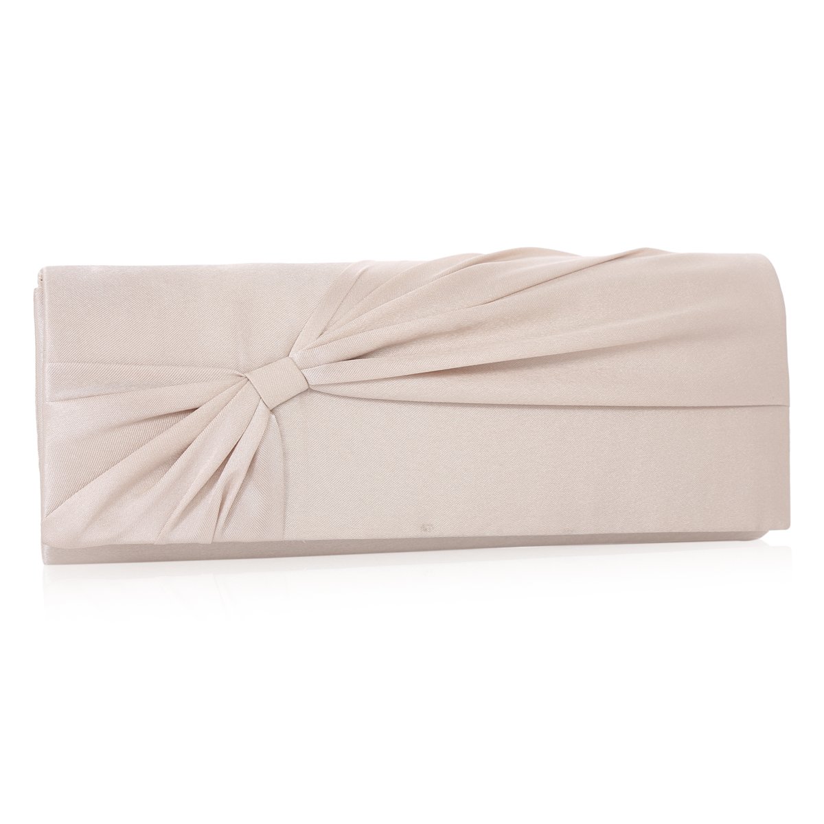 Damara Womens Large Satin Bowknot Prop Wedding Bridal Evening Clutch Bags,Champagne