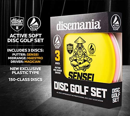 Discmania Active Soft Disc Golf Set of 3 β Includes Disc Golf Putter, Mid-Range and Driver, Frisbee Golf Disc Set, Disc Golf Starter Set (Colors Will Vary)