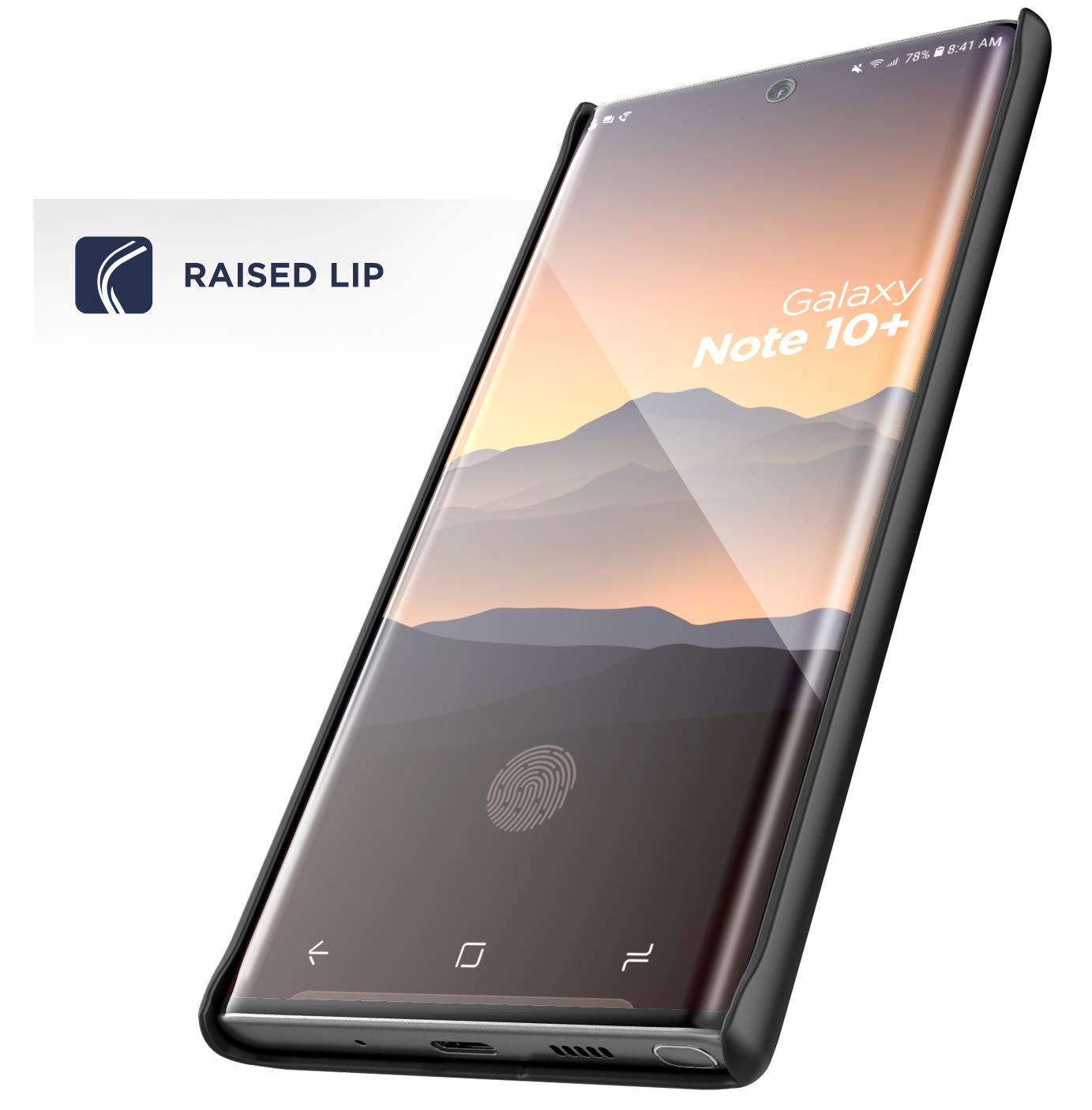 Encased Galaxy Note 10 Plus Belt Clip Case (2019 DuraClip) Ultra Slim Cover with Holster, Matte Black (Samsung Note 10+)