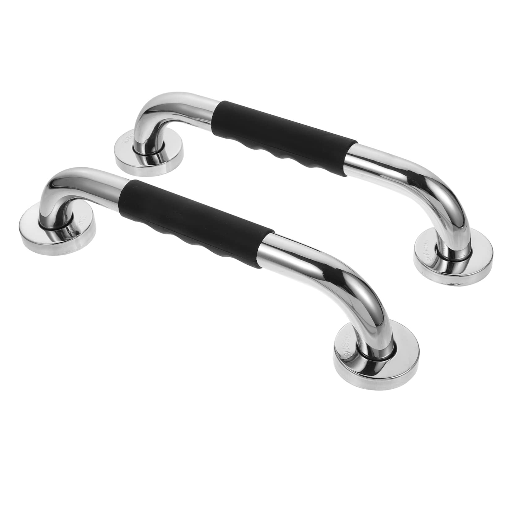 GLSTOY 2pcs Balance Bathroom Thickened Sturdy Assist Bars Handicap Bathtub Rail Non- Handgrip Non-Slip Handrails Hand Support Grab Stair Metal Armrests Safety Disable Handles Practical