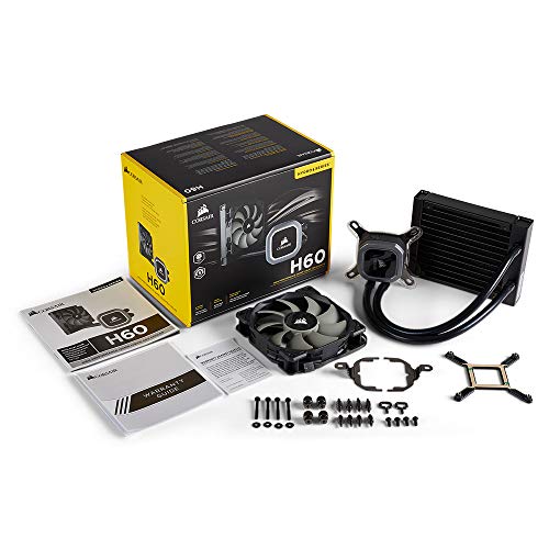 Corsair Hydro Series H60 AIO Liquid CPU Cooler, 120mm Radiator, 120mm SP Series PWM Fan