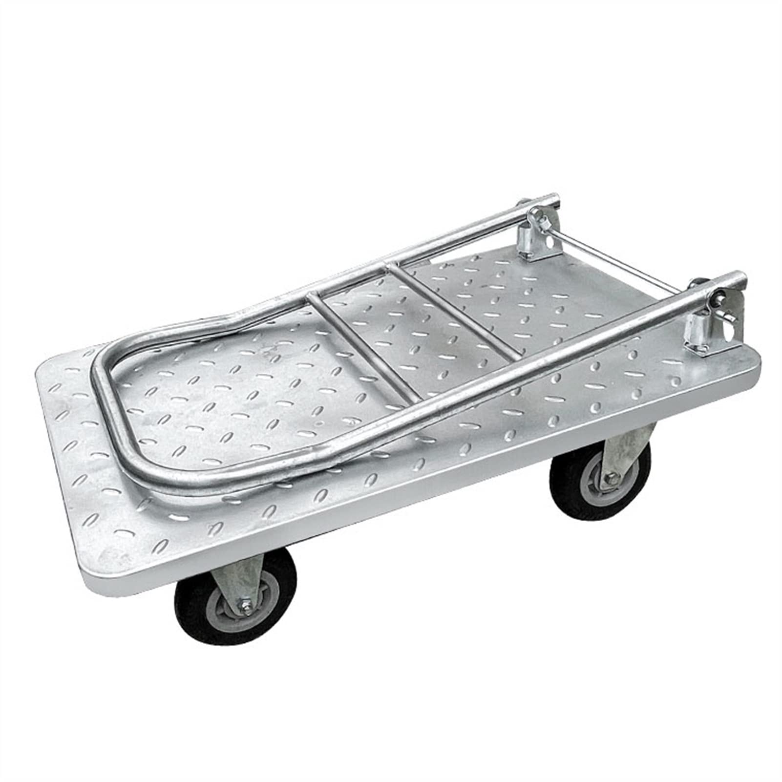 Generic Push carts on Wheels Heavy Duty, Hand Truck Foldable with castors, Multifunction Folding cart Made of Steel, Stable and Ergonomic (Color : B, Size : 90 * 60cm)