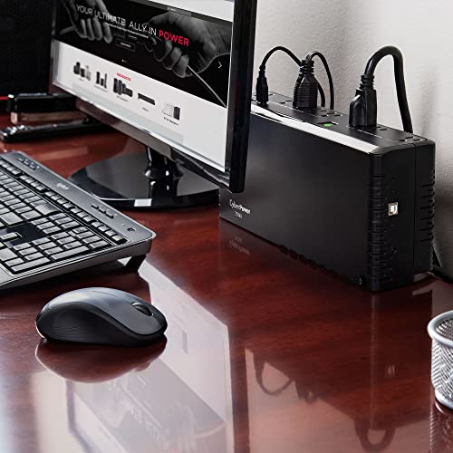 CyberPower SL700U Standby UPS System, 700VA/370W, 8 Outlets, Slim Profile, Black