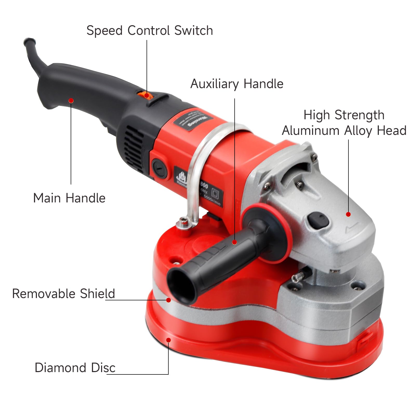 HTAXSCC Electric Diamond Polisher Machine with 3pcs Diamond Concrete Grinding Wheels for Polishing and Cleaning Stone Concrete Surface, Cement, Marble, Rock, Granite, and Thinset Removing