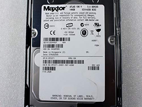 Dell Maxtor Atlas 10K 146GB Ultra320 SCSI 8D147J004495F FC271 3.5inch HDD (Renewed)