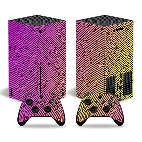 Guugoon Full Set Skins Compatible with Xbox Series X Console Controllers, Vinyl Decal Stickers for Xbox Series X,3