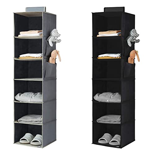 YOUDENOVA Hanging Closet Organizers and Storage, 6-Shelf Closet Hanging Storage Shelves
