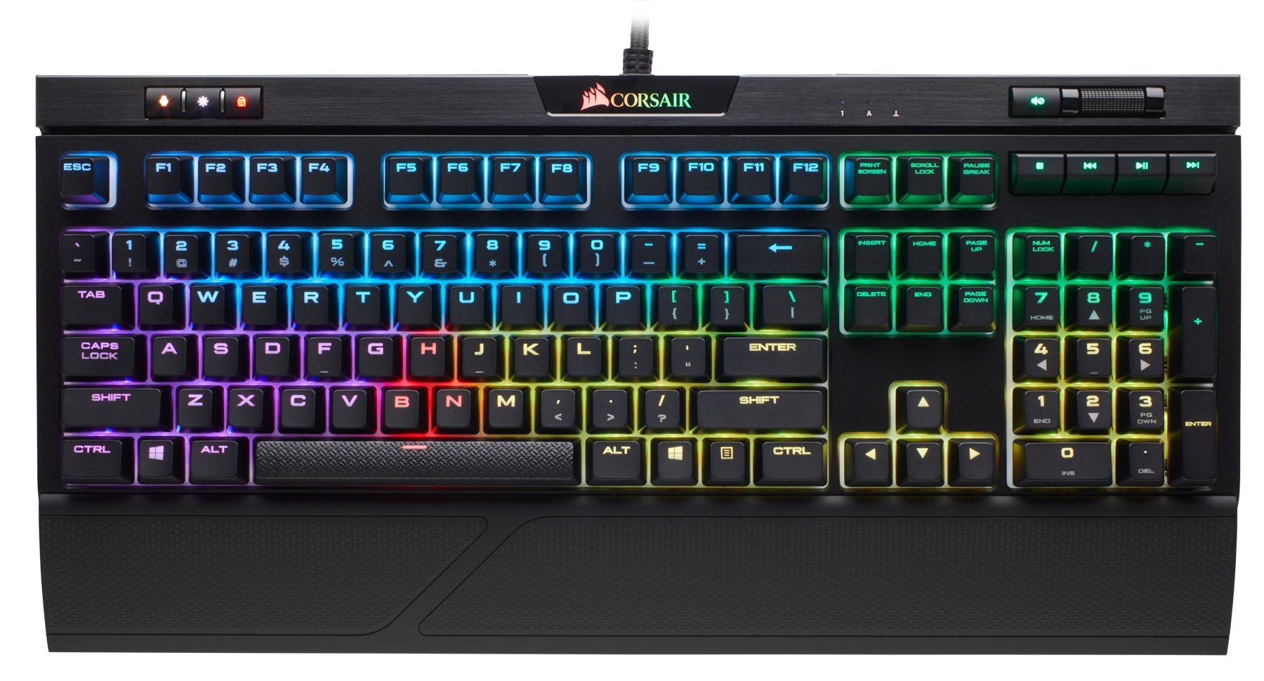 CORSAIR STRAFE RGB MK.2 Mechanical Gaming Keyboard - USB Passthrough - Linear and Quiet - Cherry MX Red Switch - RGB LED Backlit-17.6 x 6.61 x 1.57 inches