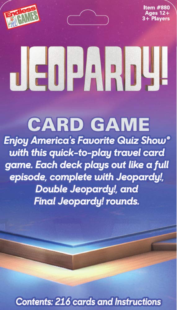 Endless Games Jeopardy Card Game - Travel Sized Quiz Competition - Fast Paced Party Game
