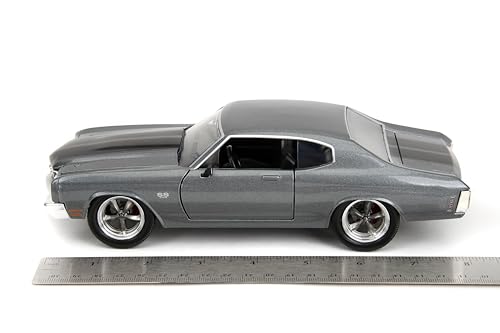 Jada 1970 Chevrolet Chevelle SS Gray Metallic with Black Stripes Fast & Furious (2009) Movie Fast & Furious Series 1/24 Diecast Model Car