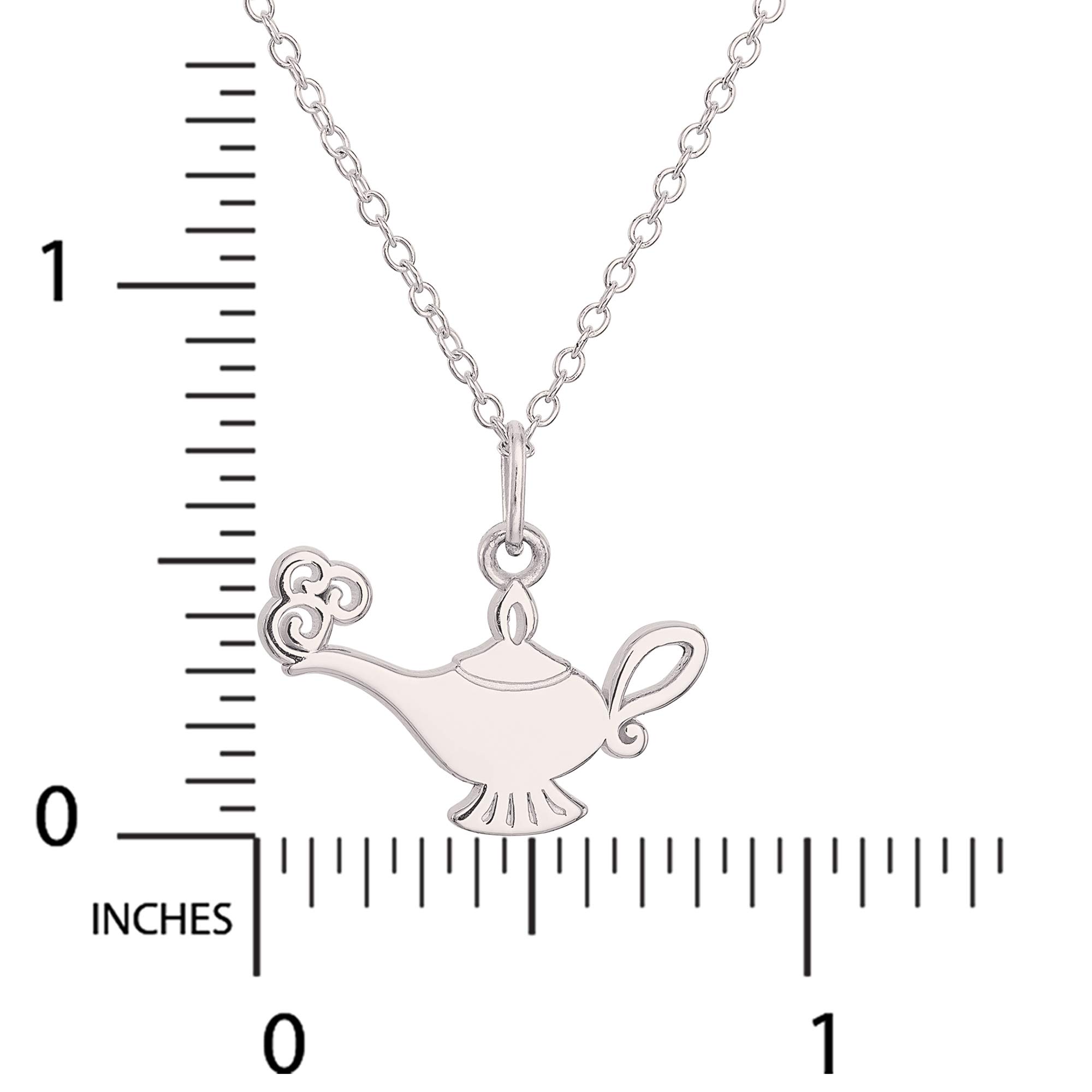 Disney Aladdin Magic Genie Lamp Sterling Silver Pendant Necklace, 18"