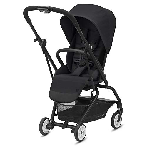 CYBEX Eezy S Twist 2 Stroller, 360° Rotating Seat, Parent Facing or Forward Facing, One-Hand Recline, Compact Fold, Lightweight Travel Stroller, Stroller for Infants 6 Months+, Deep Black