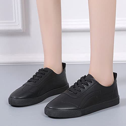 Fashion Printing Women's Single Shoes Flat Bottom Lace Round Head Solid Color Comfortable Casual Shoes Women Summer