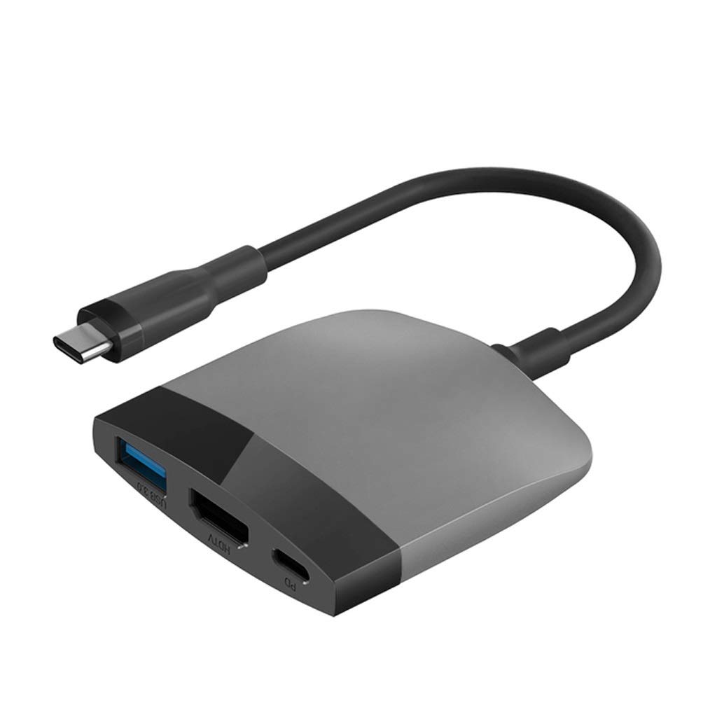 Hubs Switch TV Dock for Portable Docking Station USB C to 4K -Compatible USB 3.0 PD USB Hubs (Color : Black Gray)