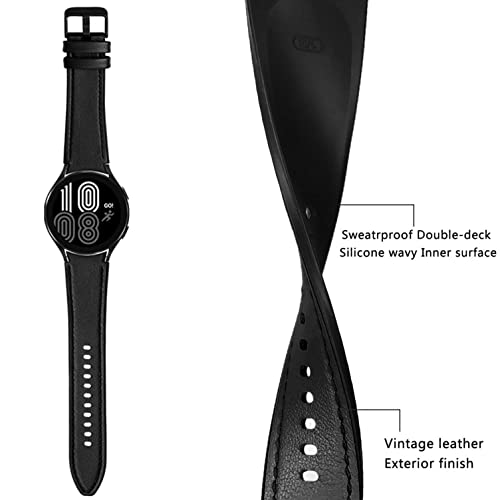 VQ PU Leather Bands Compatible for Samsung Galaxy Watch 4 Band 40mm 44mm,20mm Adjustable Sport Replacement Watch Band Straps Red