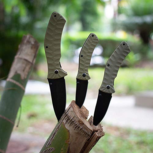 EDC Folding G10 Handle Hunting Knife, Everyday Carry, Tactial Pocket Knife for Hunting, Survival and Camping, Outdoor Tool with Pocket Clip