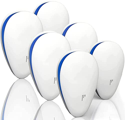 FLAMOW Ultrasonic Pest Repellent(6 Pack), 2022 Newest Electronic Repeller Indoor Plug in for Mosquito, Spider, Mice, Ant, Insects, Roaches, Rodent,Non-Toxic, 100% Safe Humans & Pets Safe