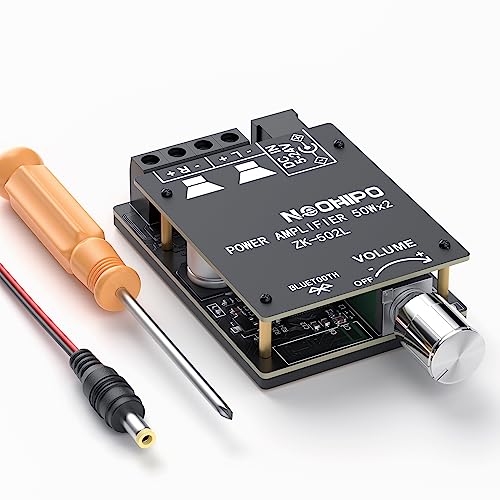 NEOHIPO ZK-502L Bluetooth 5.0 Amplifier Board 2 Channels 50W x 2 Mini Receiver Wireless Stereo Audio Digital Amp Module for Home Passive Speakers