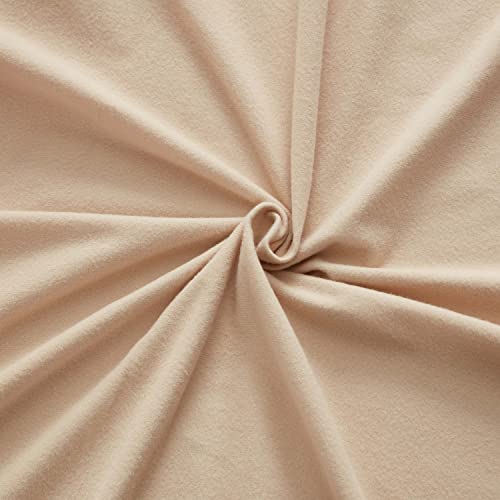 Flannel Sheets Warm and Cozy Deep Pocket Breathable All Season Bedding Set with Fitted, Flat and Pillowcases, Twin, Beige