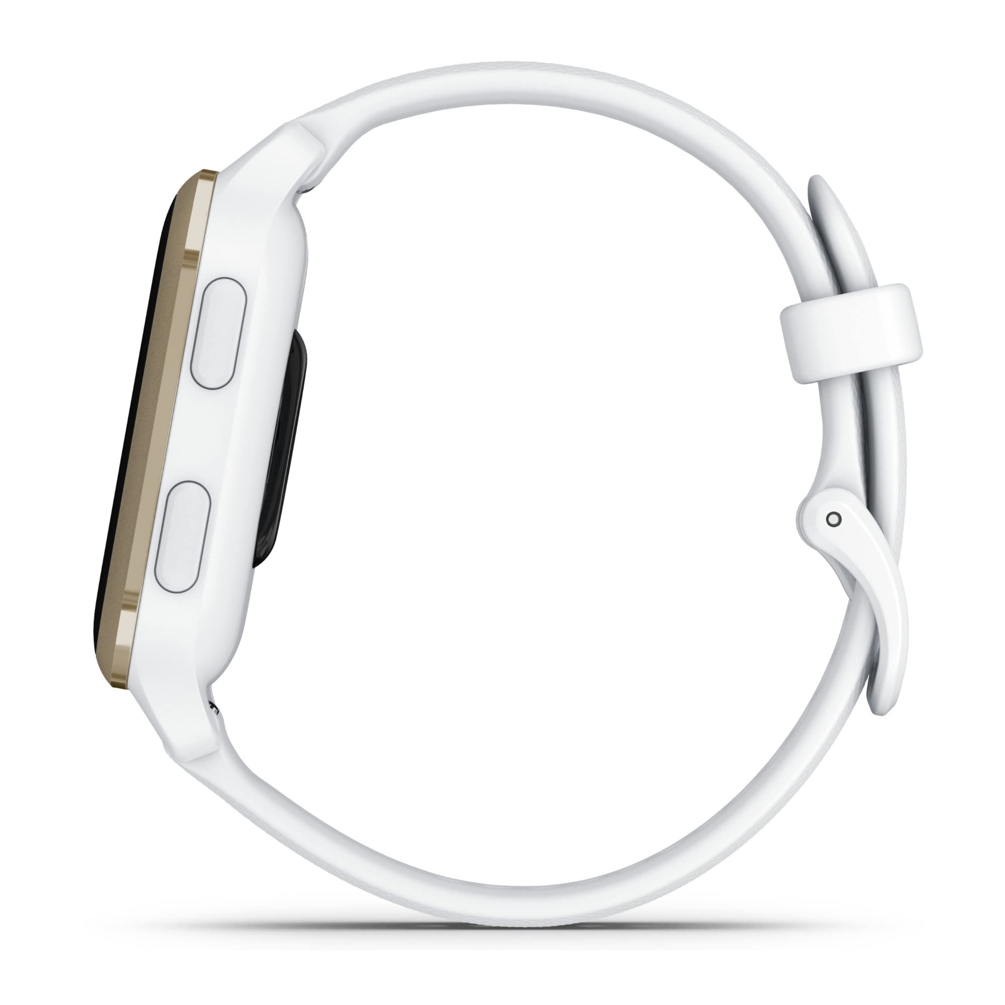 Garmin Venu Sq 2 Smartwatch (Cream Gold/White) Bundle with Powerful Bass Earbuds and Wellness Plus Software (3 Items)