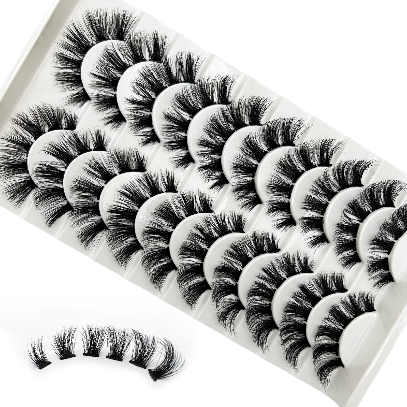 Lash Extension Kit Plant Fibre Lashes Super Soft Handmade DIY Clusters False Eyelashes that Look Like Extensions Fluffy Individual Lashes 120 Clusters 10-16MM Wispy 6D Fake Eyelash Pack, by TMIELYBS
