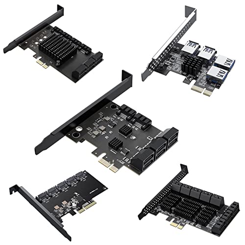 HUIFANGBU PCI-E1 to 4 SATA3.0 Rotary Card Computer Desktop Solid State Hard Disk