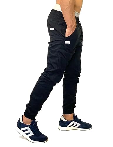 Metunpo Men's Jogging Pants Hiking Sweat Pants Fitness Drawstring Casual Sweat Pants (as1, Alpha, l, Regular, Regular, A-Black)