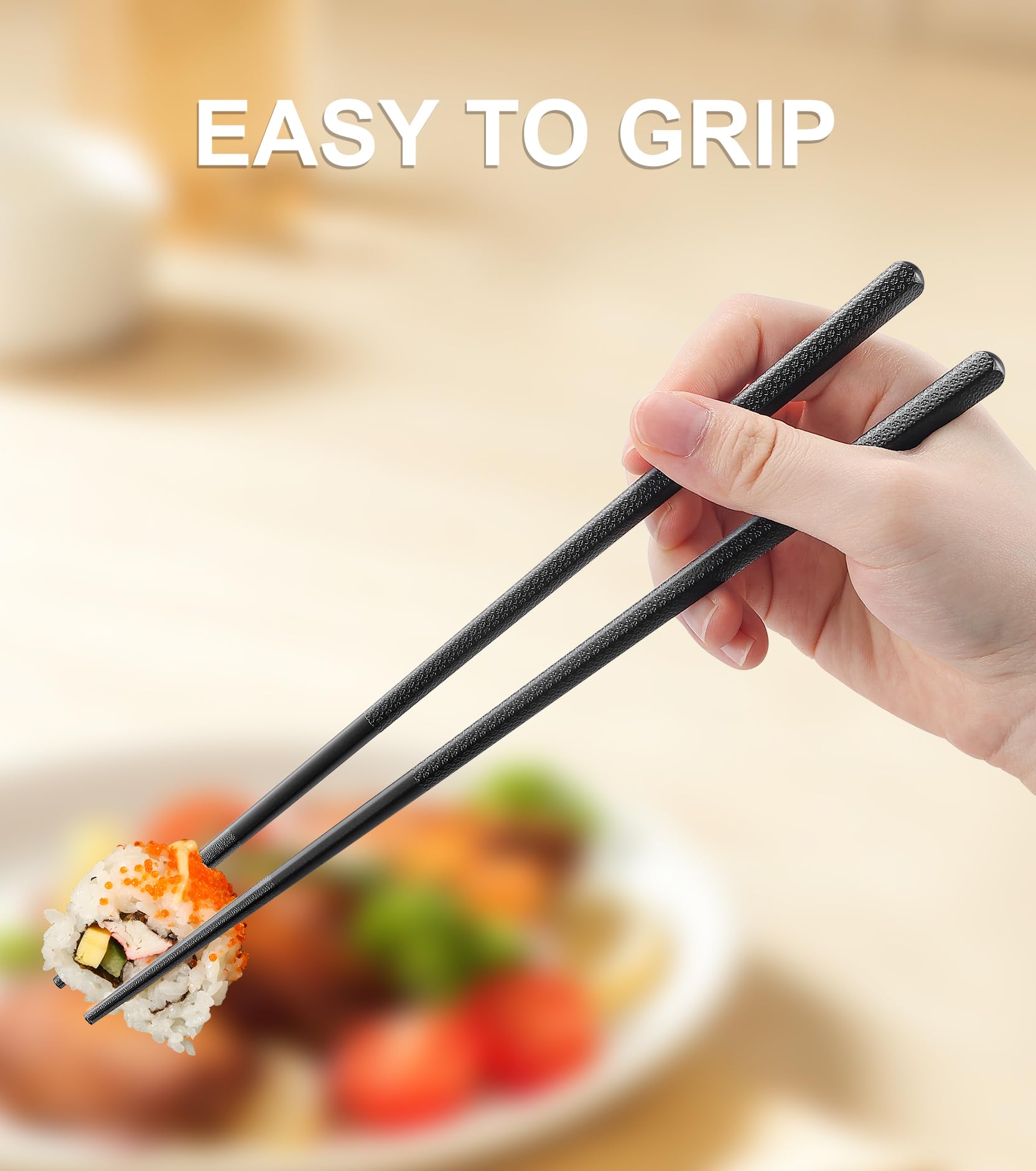 LOROTOCO 50 Pairs Chopsticks | Reusable | Dishwasher Safe | Bulk | Fiberglass | Adults | | Commercial - (9.45in)