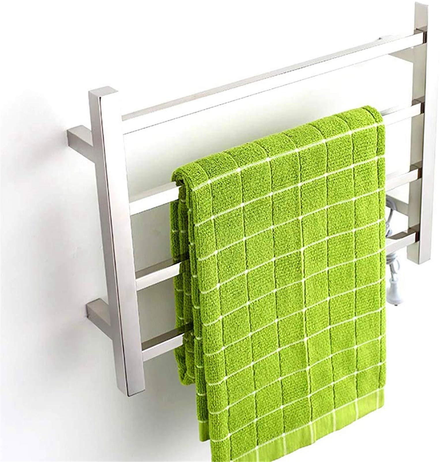 GKLAWAA Towel Warmer, Heated Towel Warmer,Stainless Steel Electric Heated Warmer Radiator Wall Mount Towel Rail for Bathroom Kitchen,Bath Towel Dryer (Plugin)