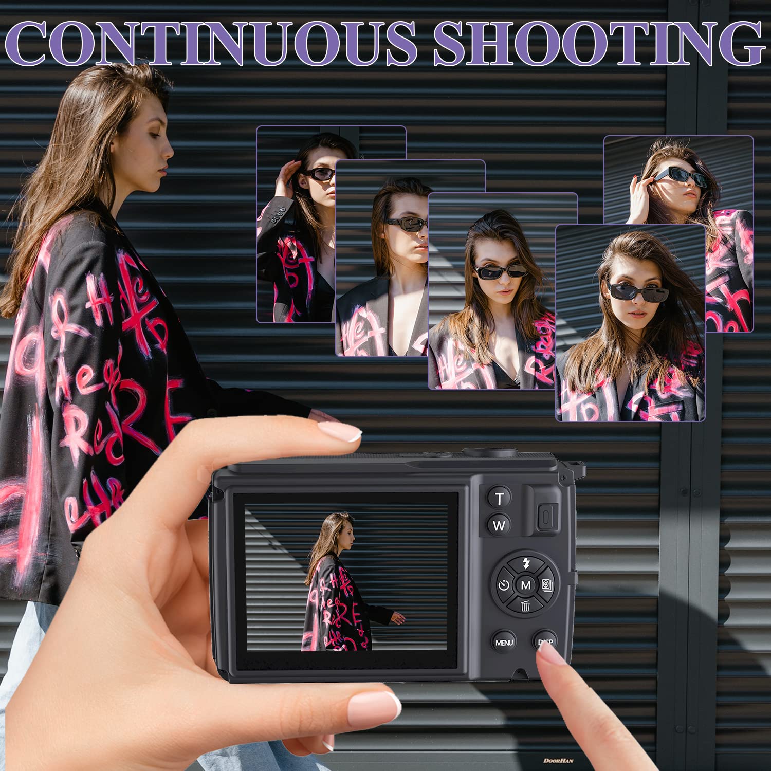 Digital Camera, 1080P Video Camera for Photography and YouTube, 44mp 16x Digital Zoom Camera, Including 32GB SD Card and 2 Batteries