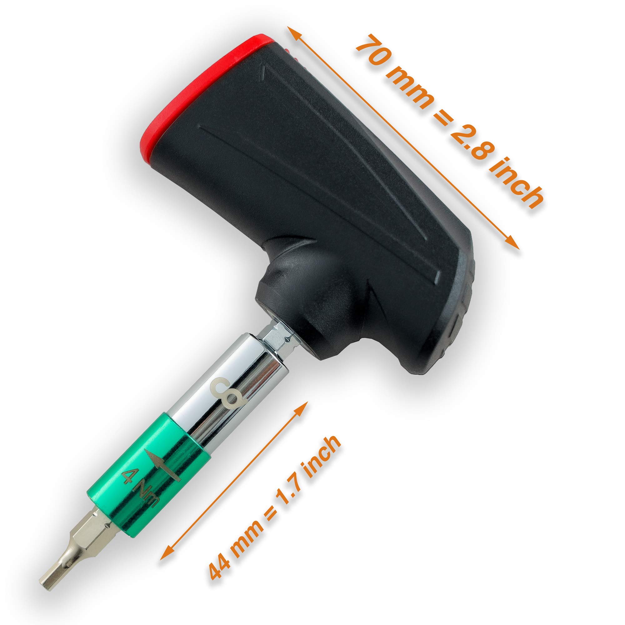 CyclingDeal Bicycle Bike 1/4 Inch Driver - Torque Wrench Allen Key Tools Socket Set Kit 4, 5, 6 Nm - Fixed Slipping Torque - Portable