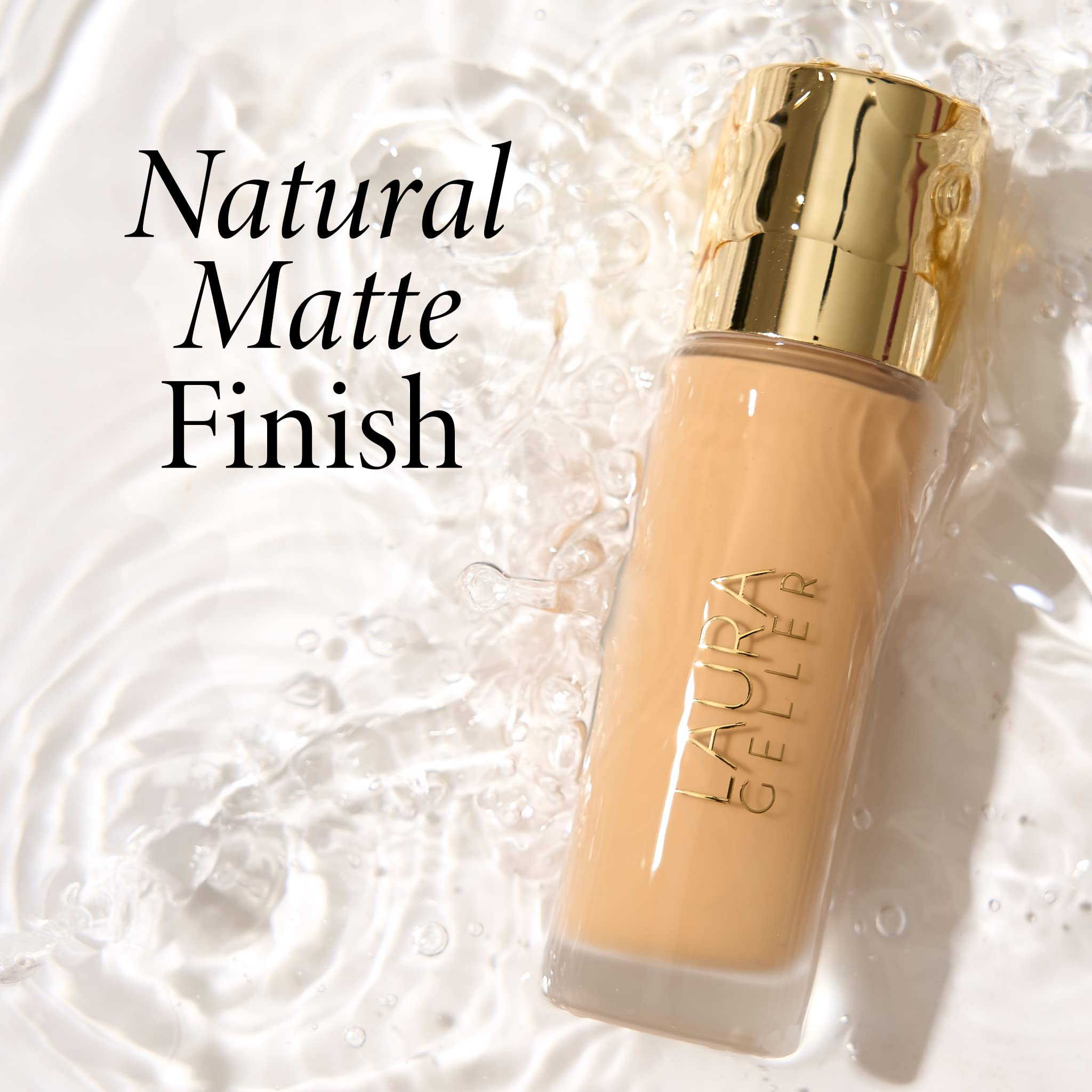 LAURA GELLER NEW YORK Double Take Powder + Liquid Foundation - Deep - Ultimate Matte Finish - Buildable Medium to Full Coverage